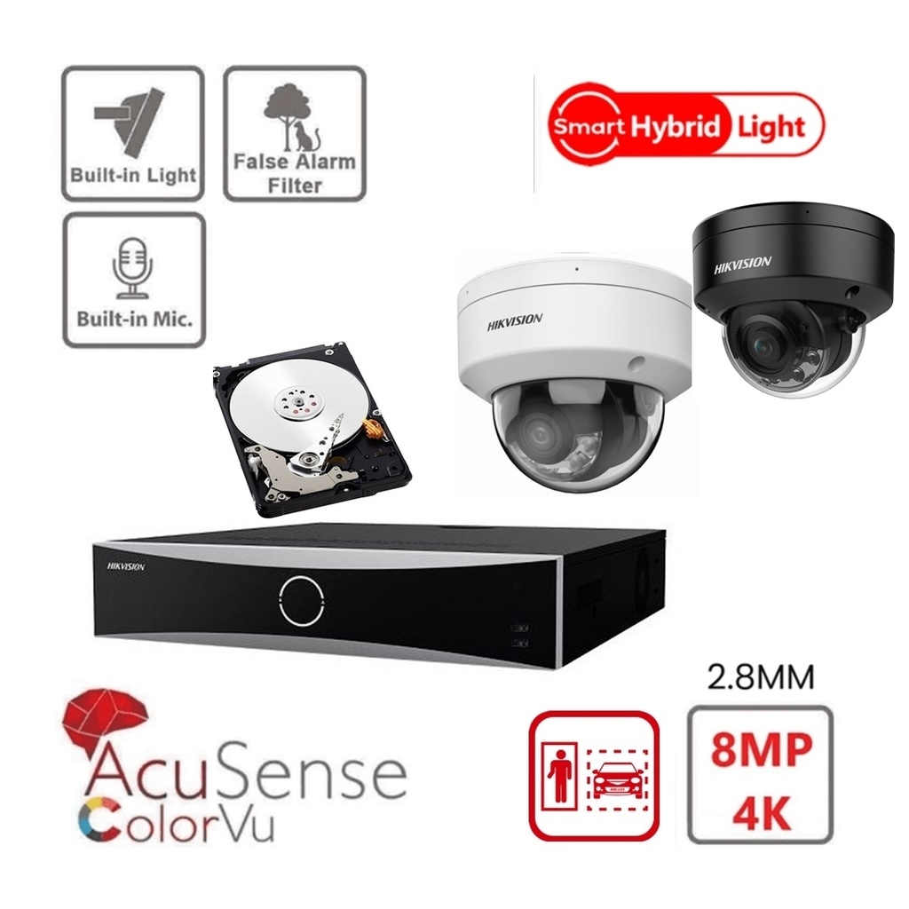 HIKVISION Camera Kit Acusense - Smart Hybrid Light with ColorVu Serie ...